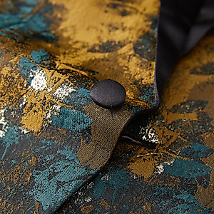 CARFFIV Men's Vintage Jacquard Blazer Blazer Blazer Prom, Banquet, Dinner, Wedding, Prom, Party,Grey,3XL