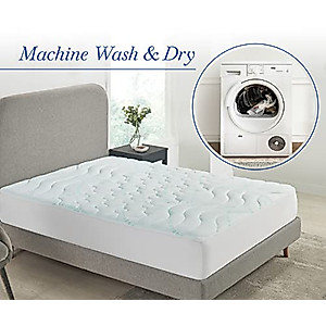 3-Zone Cooling Queen Mattress Pad, Quilted Mattress Pad Queen Size, Deep Pocket Fits 8-20 Inch Mattress