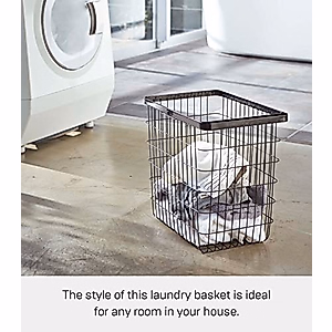 YAMAZAKI home 3163 Laundry Basket Large Storage Hamper, Black