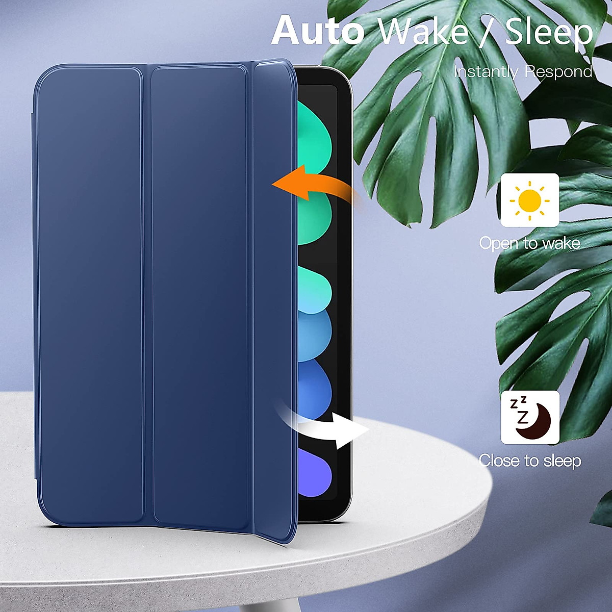 TiMOVO Case for iPad Mini 7 2024 (A17 Pro) / iPad Mini 6 2021, iPad Mini 7th/6th Generation Case 8.3 inch, Strong Magnetic Smart Folio Trifold Stand Cover, Support Apple Pencil Pro- Navy Blue