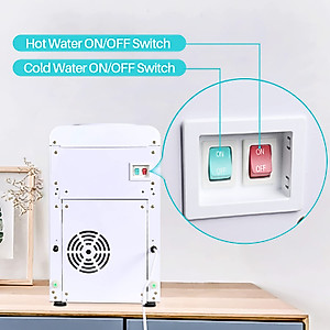 PUREPLUS Water Cooler Top Loading Countertop Water Cooler Dispenser, Hot & Cold Water, Child Safety Lock, Holds 3 or 5 Gallon Bottles, Compression Refrigeration Technology, Black