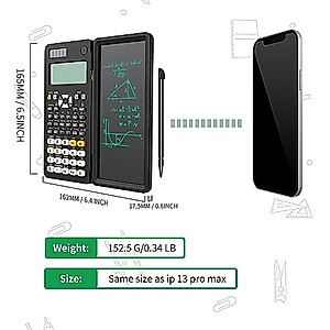 NEWYES 991ES Scientific Calculator with LCD Writing Tablet, 417 Function Solar Energy Science Calculators Notepad, Professional Foldable Calculators for Students School College