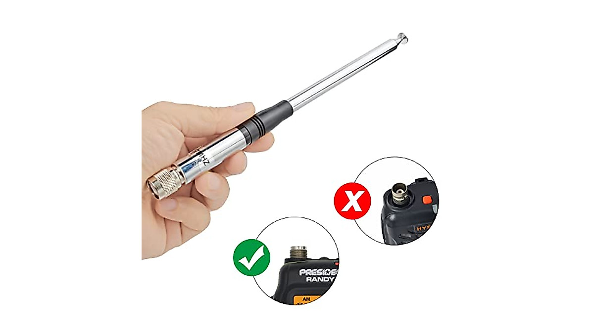 UAYESOK Telescopic 27MHz CB Antenna TNC for President Randy