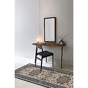 RUGGABLE Sima Washable Rug - Perfect Vintage Area Rug for Living Room Bedroom Kitchen - Pet & Child Friendly - Stain & Water Resistant - Royal Blue 8'x10' (Standard Pad)