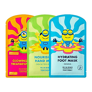 TONYMOLY X MINIONS Hand mask, Foot mask, hair mask trio - set of 3, 2.1 oz.