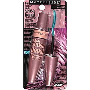 Maybelline New York Lash Sensational Curvitude Waterproof Mascara, Very Black, 0.32 Fluid Ounce