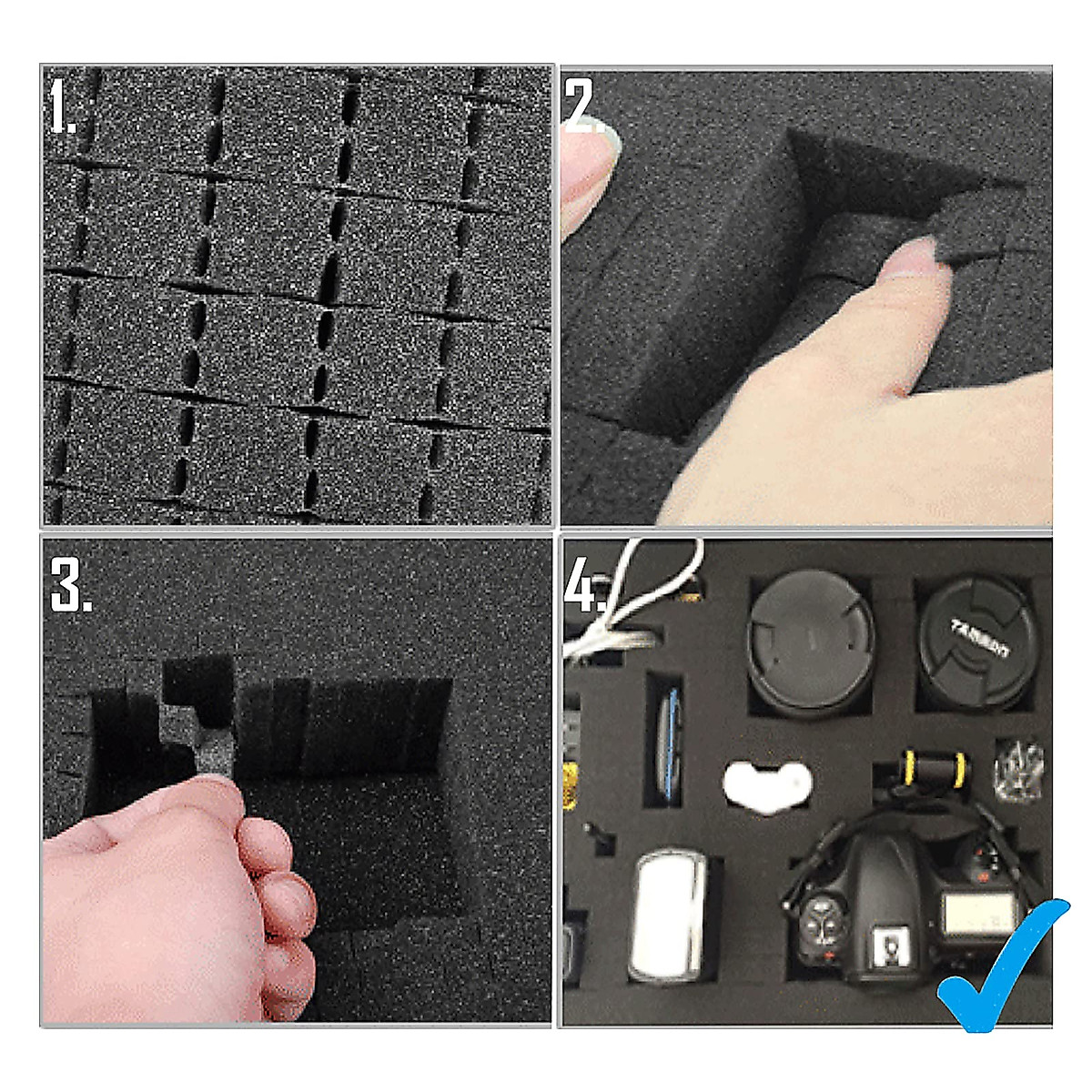 AOOCY Weatherproof/Shockproof IP67 Carrying Hard Case with Customizable Foam for Pistol, GoPro, Camera Accessories, Equipment, Electronics, and Gear, Black - Exterior 11 x 9 x 4 Inches