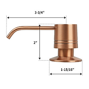 Copper Kitchen Faucet with Soap Dispenser, Single Handle Solid Brass High Arc Pull Down Sprayer Head Kitchen Sink Faucets with Deck Plate OH566