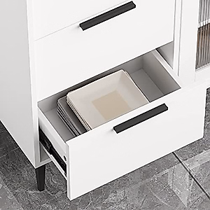 BAYCHEER Contemporary Style 32-inch Height Sideboard Artificial Wood Cupboard for Living Room - Green 77" L x 12" W x 31" H