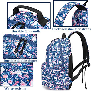 Leaper Girls Kawaii Laptop Backpack for School Boys Backpack Kids Travel Backpack Women Bookbag Cute School Bag College Bag Cat Dark Blue