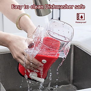 5 in 1 Cheese Grater, Cheese Grater Hand Crank,Rotary Cheese Grater, Replaceable Stainless Blades Cheese Shredder, Mandoline Slicer, Easy to Clean Rotary Grater with Storage Box