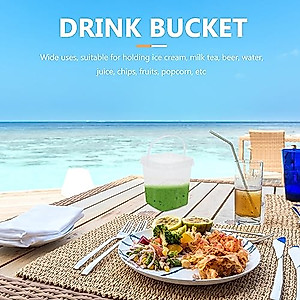 ULTECHNOVO Clear Buckets with Lid, 10pcs Clear Ice Cream Bucket Reusable Freezer Storage Tubs Food Storage Containers for Homemade Ice Cream Meal Prep Yogurt Soup 500ml