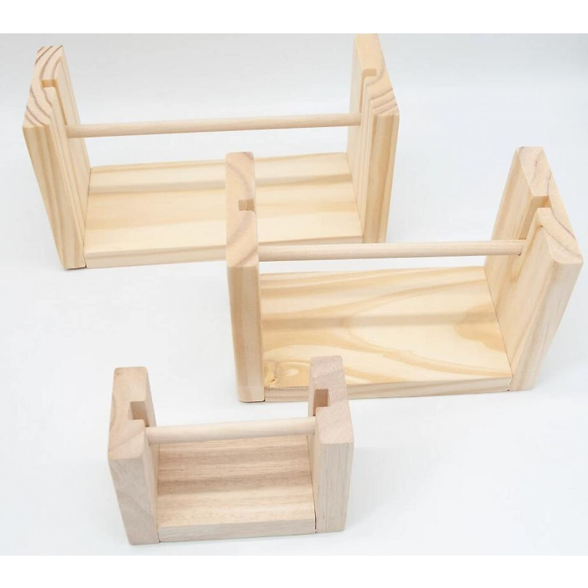 WellieSTR 1PC (M/20cm) Wooden Crochet Yarn Holder, Revolving Yarn Storage for Crochet Yarn Ball Knitting & Crochet Supplies, Horizontal Wood Yarn Ball Holder