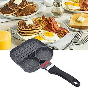 Tomotato Nonstick Egg Frying Pan, 3 in 1 Egg Pan Divided Grill Skillet Pan with Heat Resistant Handle Breakfast Omelet Pancake Pan for Gas Stove