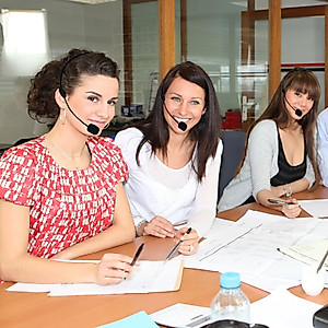 Set of 2 Headset Microphone, Flexible Wired Boom for Voice Amplifier,Teachers, Speakers, Coaches, Presentations, Seniors and More, Black