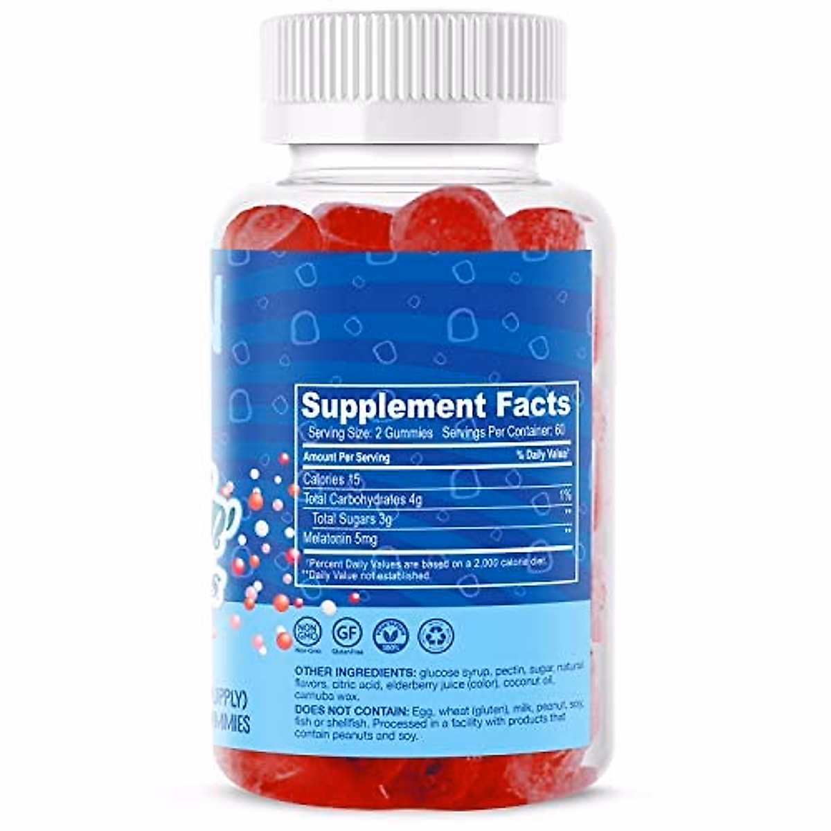 Dippin' Dots - Melatonin Sleep Support Gummies (120 Count) Strawberry Sunset Creme Flavor Chews | 2.5mg Per Gummy Sleep Supplement for Children and Adults | Supplement for faster Faster & Longer Sleep