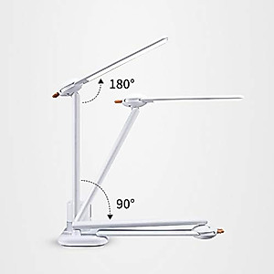 Eye-Caring Multifunctional Charging Desk Lamp LED Eye Protection Pen Holder Clock 5200mAh Touch Dimming Night Light for Study and Work Office lamp (Color : White)