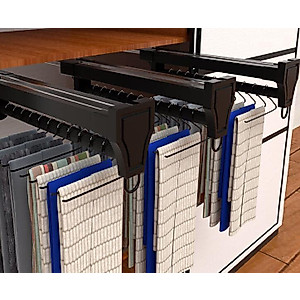 Necygoo Pull Out Closet Rods Retractable 41cm 16” Pants Hanger Clothes Rack with Screws Valet Rod for Closet Pull Out