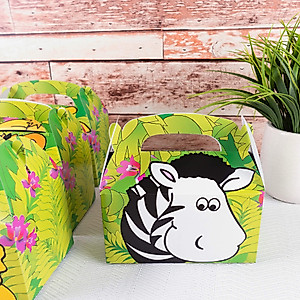 Safari Zoo Animals Treat Gift Boxes Birthday Party Favor Jungle Theme 12 Pack By Super Z Outlet