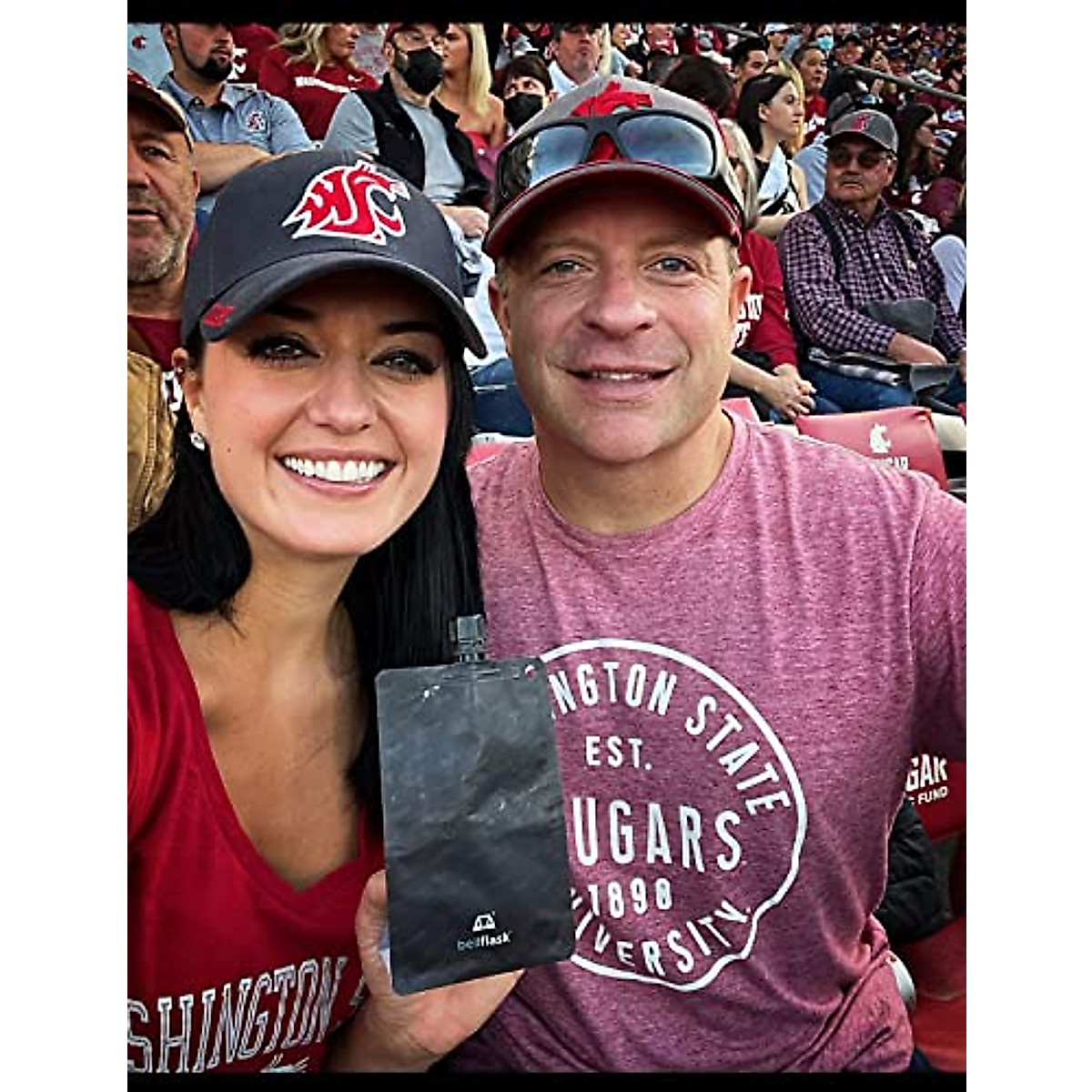 BellFlask Reusable 15 oz Flask Patented Metal-Free Plastic Liquor Hydration Travel Vacation Sports Concerts Cruises With Filling Funnel & Carabiner Mixed Variety Pack of 4 Flasks