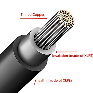 Solar Cable 30 Feet 2x10 AWG Twin Wire Solar Extension Cable, Copper Strand with Female and Male Connectors, Solar Panel Cable Wire & Adaptor for Home, Shop and RV Solar Panels.