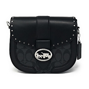 COACH Women's Georgie Saddle Bag (Black Graphite)