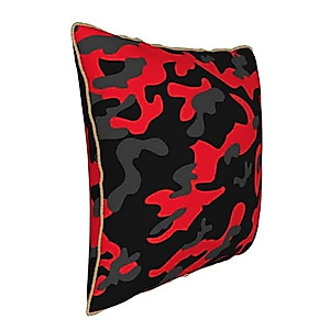 Augenstern Zippered Pillow Protectors Cover Case Camouflage-Red-Camo Decorative Throw Pillow Cover Square Cushion Case 18"X18"