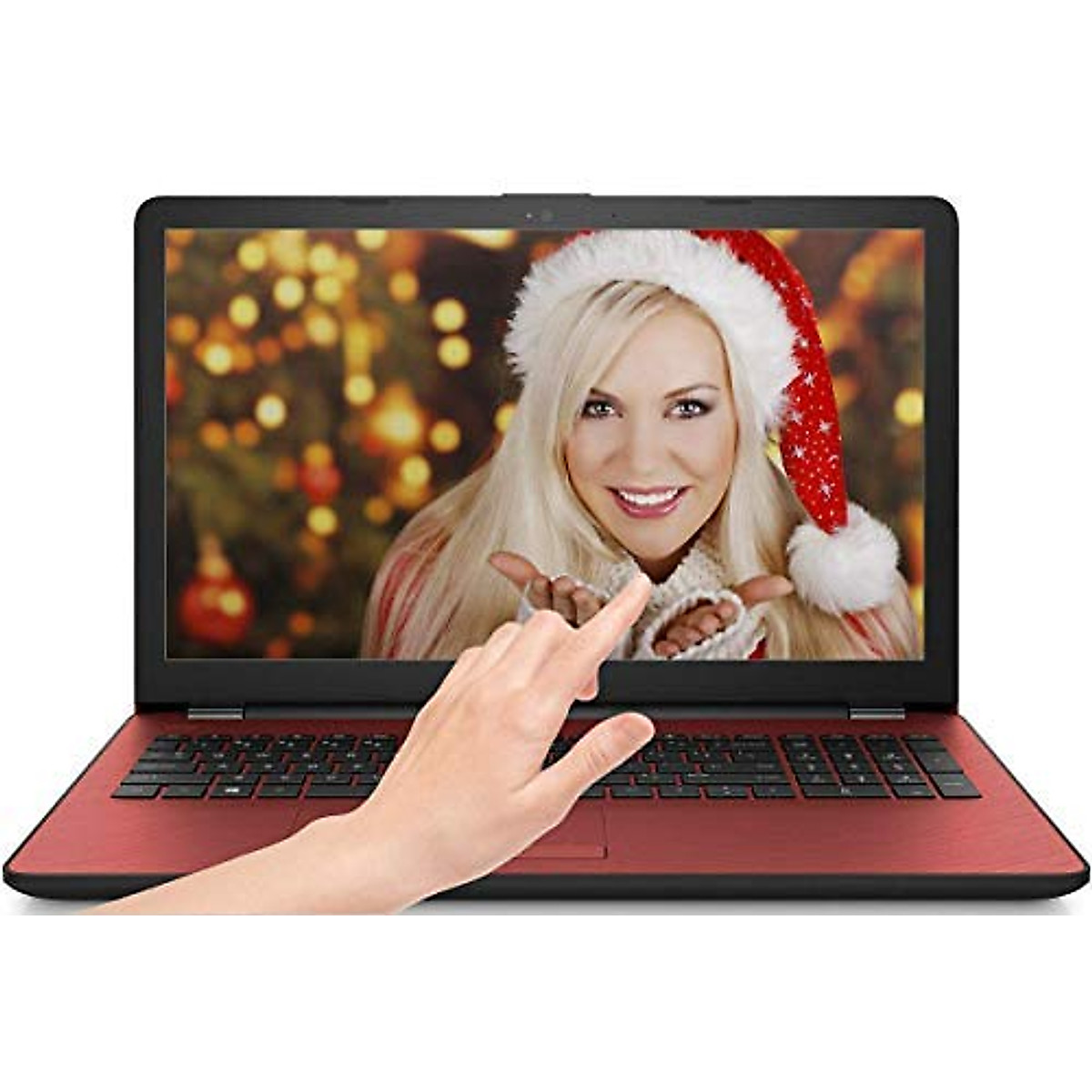 HP 15.6in Touchscreen Laptop Intel Pentium N5000 with UHD Graphics 605 4GB RAM 500GB HDD DVD-Writer Bluetooth Windows 10 Red Color (Renewed)