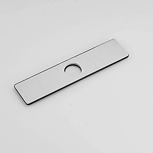 Bathfinesse 10" Kitchen or Bathroom Sink Faucet Black Hole Cover Deck Plate Square Stainless Steel Escutcheon for Covering Unused Mounting Holes,P-111-B