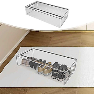 Pvc Crystal Clear Shoe Storage Box, Shoe Boxes Clear Plastic Stackable, Large Shoe Organizer For Closet, Space Saving Sneaker Shoe Container Bins, Foldable Display Shoe Rack Holder For Entryway