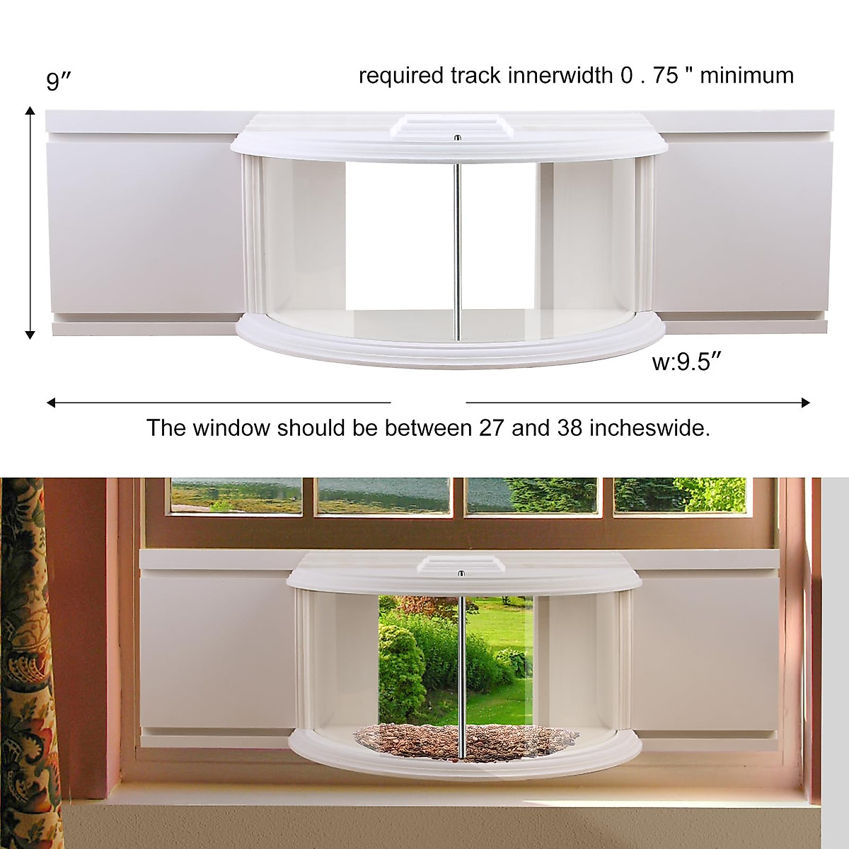 POOKULA Window Bird Feeder, 180° Clear View Bird Feeder, Durable and Elegant in-Window Bird Feeder for Watching Birds - Embrace The Delight of Bird Feeder.