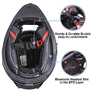 BEON Full Face Motorcycle Helmet, Street Bike Helmet with Clear&Tinted Visors and Multiple Vents, Motocross Casco DOT Approved for Adult Men Women, S-XL (M, Matte Black)