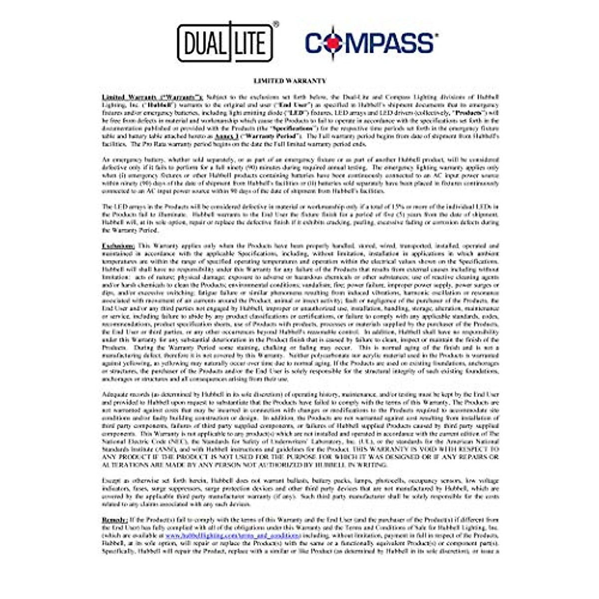 Compass CU2WG Emergency Lights for Power Failure with 2 Adjustable LED Lamp Heads, 90-Minute Run Time, Commercial Grade UL924 Wet Location Remote Capable, 120-277V, Grey