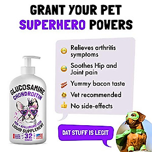 Allergy Relief Chews for Dogs & Immune & Digestive Supplement 120 Soft Treats and Liquid Glucosamine for Dogs Bacon Flavour with Chondroitin, MSM & Hyaluronic Acid 32 oz
