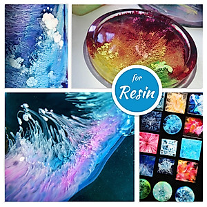 White & Black Alcohol Ink Set - 4 Ounce White and Black Alcohol-Based Inks for Resin Petri Dish Making, Epoxy Resin Painting, Yupo Paper - Alcohol Paint Color Dye for Resin Art, Tumbler - 60ml Each