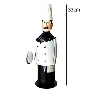 DOUBA Detachable Wrought Iron Chef Wine Rack Metal Wine Bottle Rack Household Wine Utensils Kitchen Ornaments