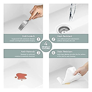 30 Farmhouse Kitchen Sink Curved Apron - Kichae 30 Inch Farmhouse Kitchen Sink Apron Front White Fireclay Ceramic Porcelain Single Bowl Kitchen Sink with Accessories