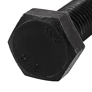 uxcell M10x75mm Grade 8.8 Fully Thread External Hex Cap Screw Fastener Bolt Black 5pcs