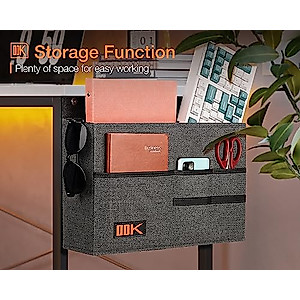 ODK L Shaped Desk with Storage Bag - 50 Inch Home Office Desk with Host Stand, White Reversible Computer Corner Desk for Bedroom Studio, Modern PC Gaming Desk for Study Writing