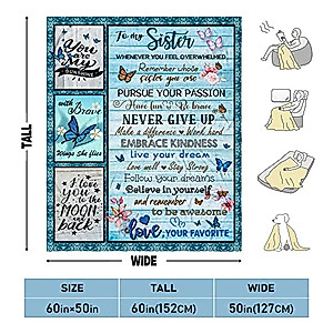 Sister Mothers Day Birthday Gifts from Sister Blanket, Sisters Gifts from Sister, Best Gifts for Sister from Sisters, Gift for Sister from Brother, Sister Gift Ideas Throw Blanket 60 x 50 inch