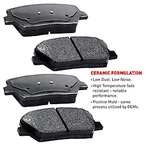 R1 Concepts Front Rear Brakes and Rotors Kit |Front Rear Brake Pads| Brake Rotors and Pads| Ceramic Brake Pads and Rotors |fits 2011-2019 Ford Explorer, Flex, Taurus, Lincoln MKS, MKT