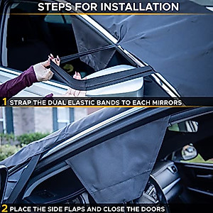 EcoNour Car Windshield Cover for Snow, Ice and Wiper Protector| All Weather Auto Sunshade Fits for Most Cars, SUV's, Vans and Truck| Leakproof Windshield Cover | Standard (69”x 42.25”) (cover01)