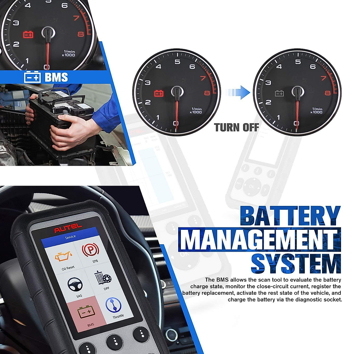 Autel MaxiDiag MD806 PRO Scanner: 2024 Full System Diagnostic Scan Tool w/ 7 Hot Services, Upgrade Ver. of MD808 MD806 MD805 MD802, Oil Reset BMS SAS Throttle A/F EPB, AutoScan Free Update, Scan Print