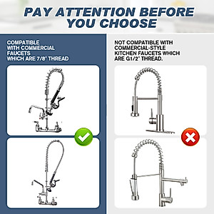 20" Commercial Sink Sprayer Hose,Stainless Steel Flexible Sink Hose for Commercial Kitchen Sink Faucets,No Deformation Pre-rinse Sprayer Hose