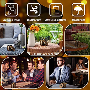 Yiiwinwy Ashtray for Cigarettes Outdoor, Outdoor Ashtray with Lid for Cigarette, Metal Odorless Windproof Smokeless AshTray for Patio Home Office Tabletop Outdoor Balcony