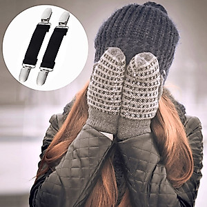 4Pcs Mitten Clips Kids Winter Glove Clips Stainless Steel Fit Dress Clips Toddler Glove Clips Elastic Mitten and Glove Caps Clips for Baby Kids Toddler and Adults Clothing Garments Clips