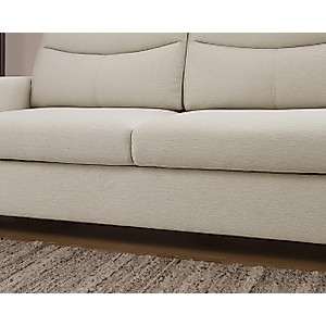 THSUPER 75-Inch Queen Size Convertible Sleeper Sofa Bed, Comfortable Pull-Out Futon Loveseat, Full Love Seat for RV Small Spaces, Hide-A-Bed Fold Out Couch - Beige