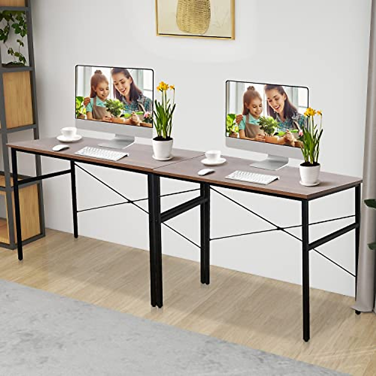 VANCIKI Computer Desk 55 x 24 Inches - Modern Simple Style Work Table Study Writing Workstation with Thicken Table Top for Home Office, Easy Assembly, Rustic Brown