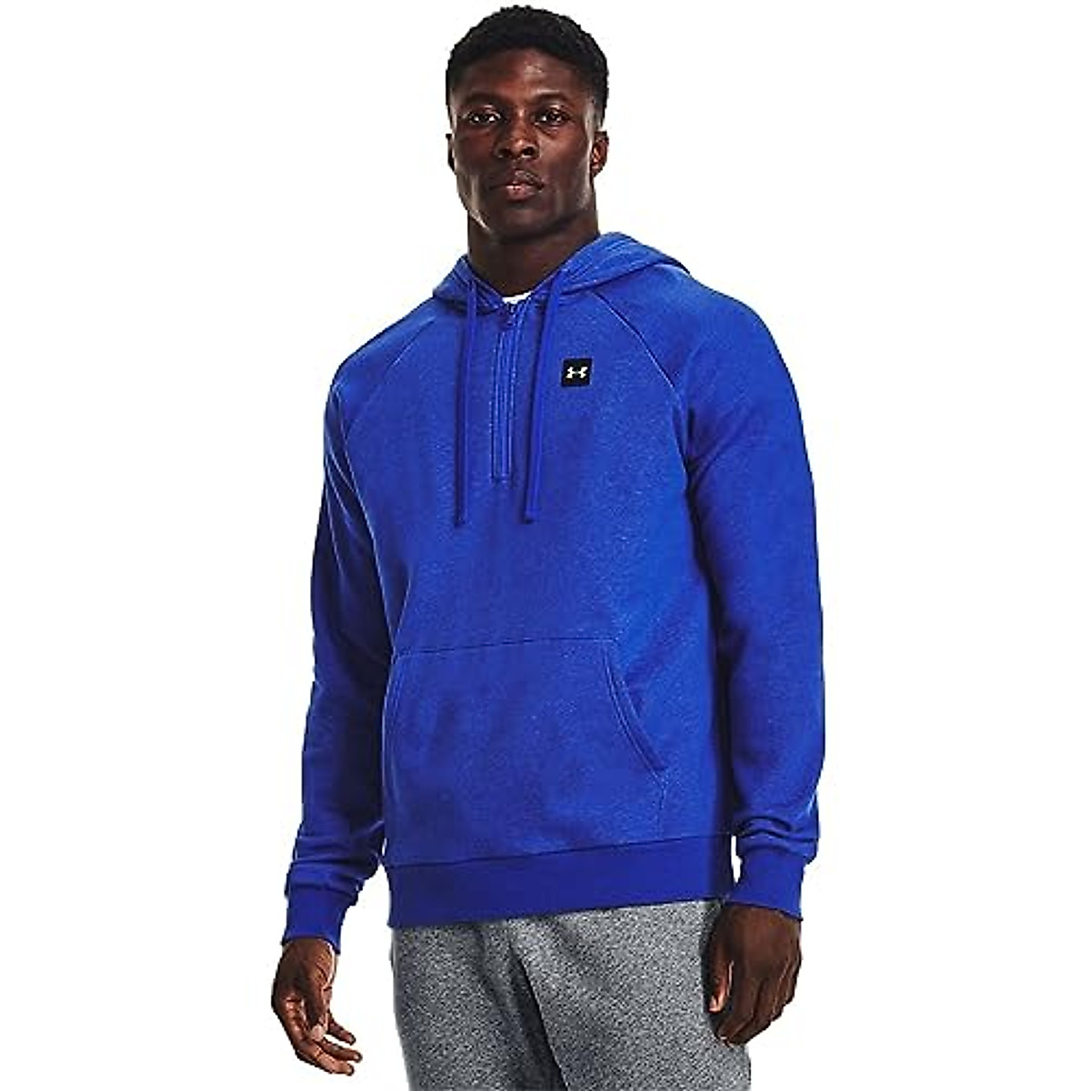 Under Armour Mens Rival Fleece 1/2 Zip Hoodie, (486) Versa Blue Light Heather / / Onyx White, XX-Large