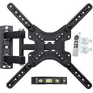 TV Wall Mount for Most 14-60 Inch TVs, Full Motion TV Mount with Perfect Center Design, Extension Tilt Swivel TV Mount Articulating Mount Max 400x400mm with Magnetic Remote Control Holder 2pcs